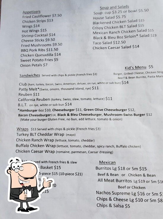 Menu at Red Anchor Inn restaurant, USA, S Croton Hardy Dr