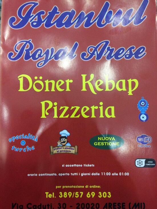 Menu da ISTANBUL ROYAL PIZZERIA E KEBAP ARESE, Arese
