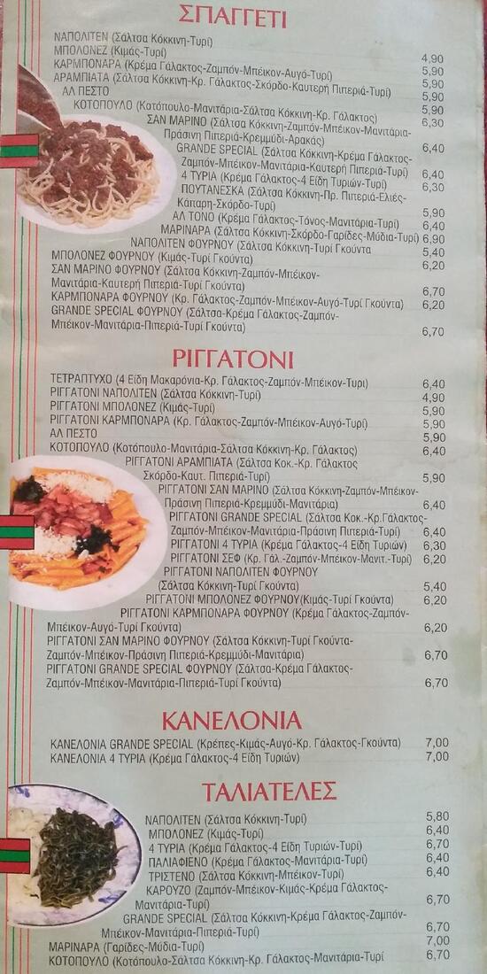 Menu at La Grande Pizza Παγκράτι, Athens