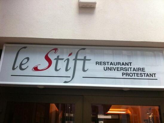 Menu at Le Stift restaurant, Strasbourg