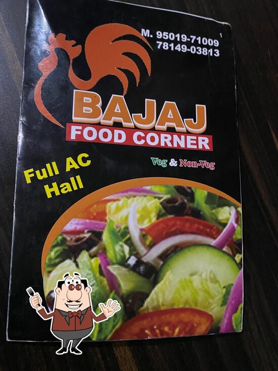 Menu at Bajaj Food Corner, India, Main Bazar