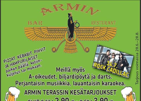 Menu at Armin pizzeria, Jyväskylä