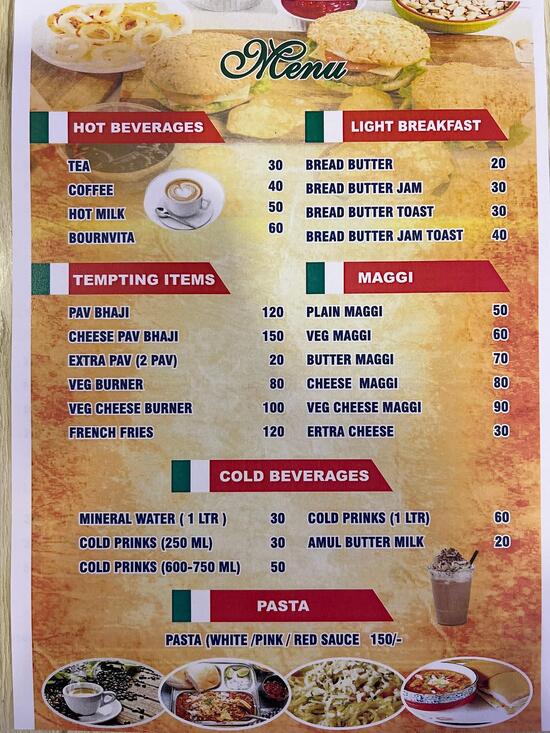 Menu at Food Court, Daman