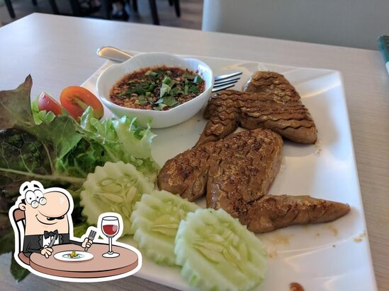 Menu at Happy Veggie restaurant, Bang Rak Noi