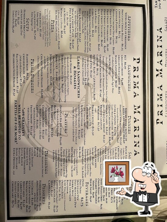 Prima Marina Incorporated, Moundsville - Restaurant menu, prices and ...