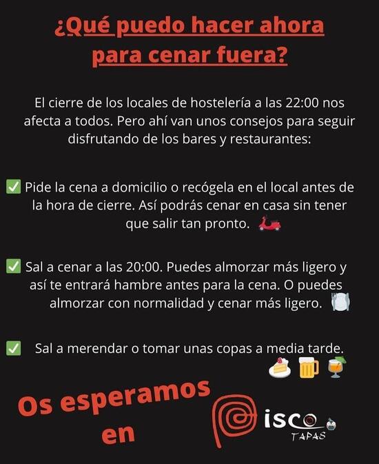 Carta del restaurante Pisco Tapas, Sevilla