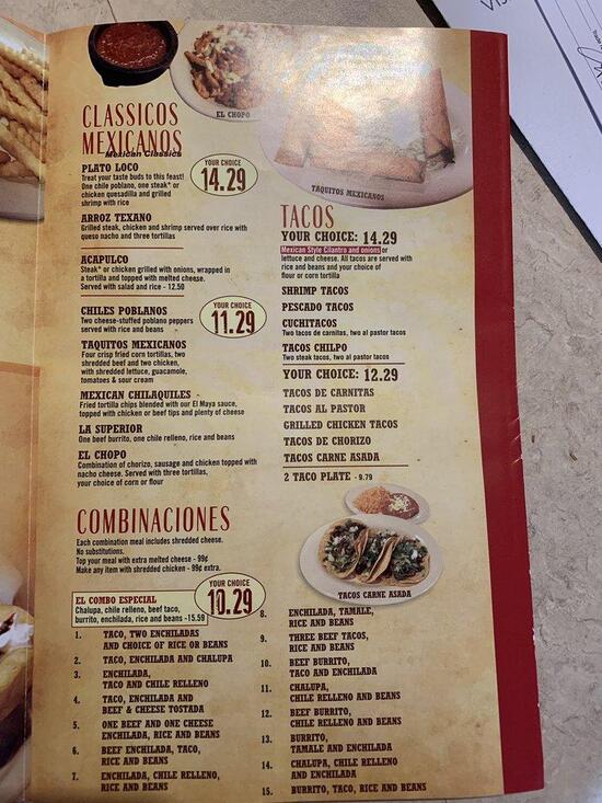 Menu at El Rodeo restaurant, Lafayette, 140 Frontage Rd # 5