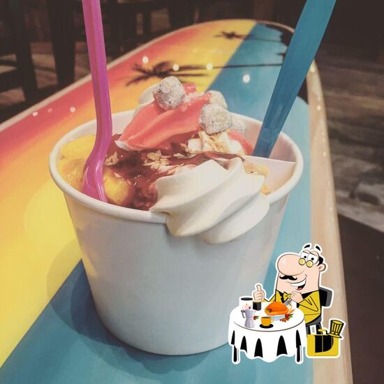 Menu at yogurt beach restaurant, Hopkinton