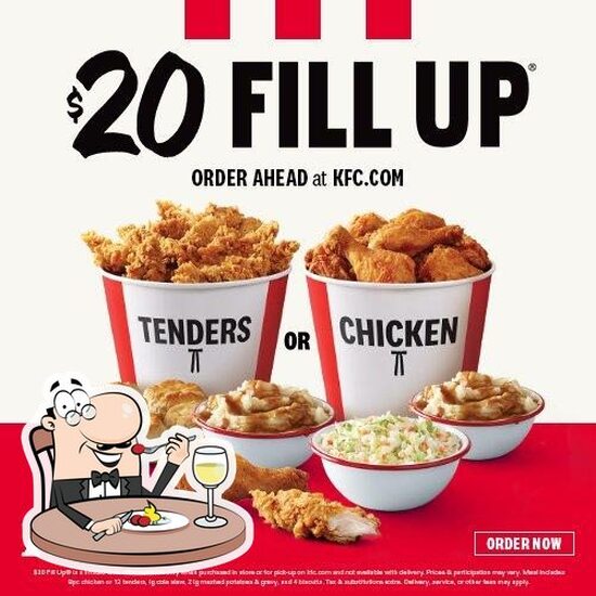 Menu at KFC fast food, Wisconsin Dells, 31 Wisconsin Dells Pkwy
