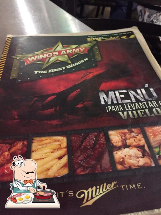 Menu at Wing's Army restaurant, Veracruz, Bv. Adolfo Ruíz Cortines 5256