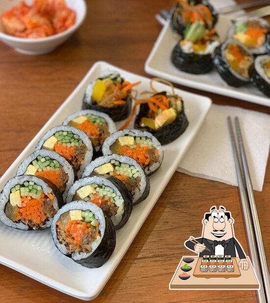 Menu at Modern gimbap restaurant, Seoul