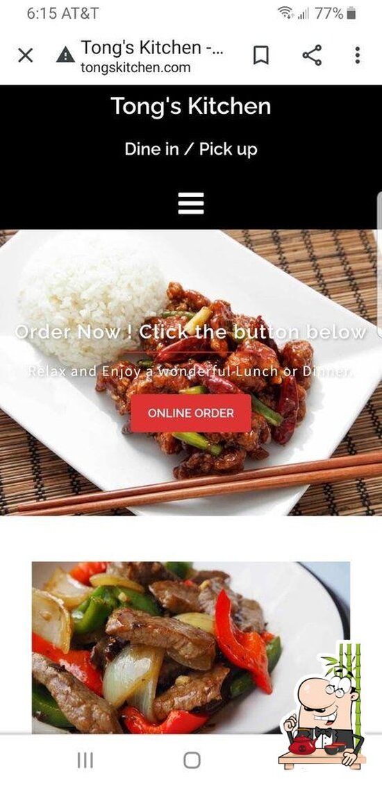 Menu at Tong's Kitchen restaurant, Houston
