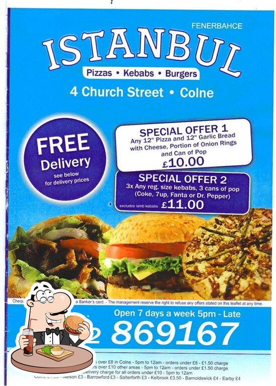 Menu at Istanbul Pizza & Kebabs restaurant, Colne