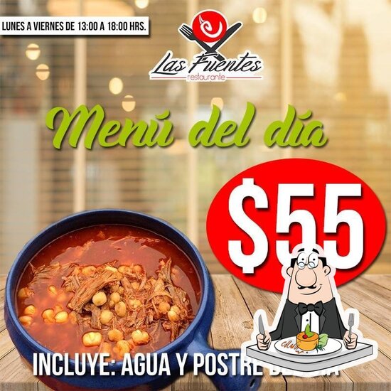 Menu at Las Fuentes cafeteria, Mexico City, Tomas Alva Edison 9