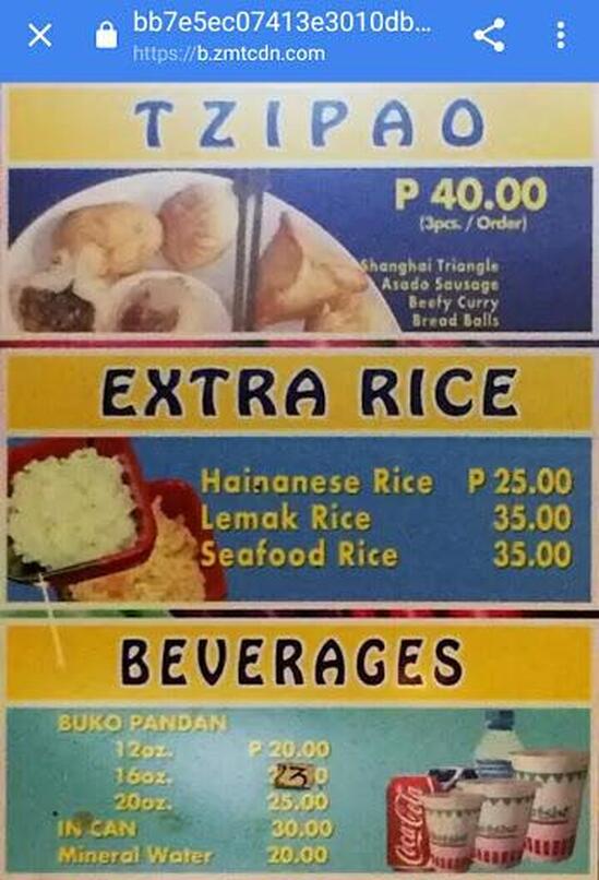 Menu at Paotsin restaurant, Tarlac City, SM Supermarket