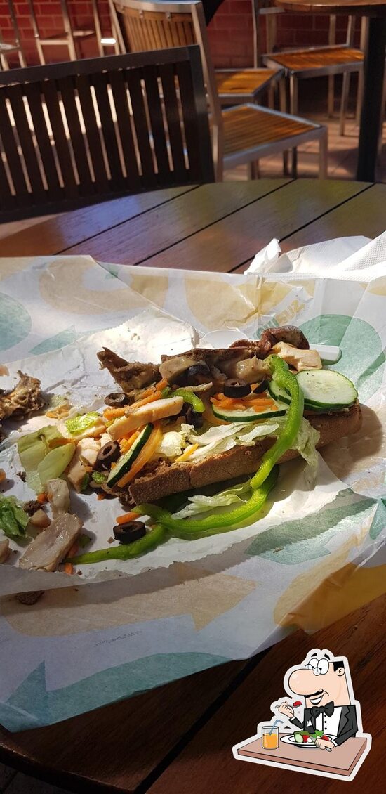 Menu at Subway fast food, Callaghan, University of Newcastle