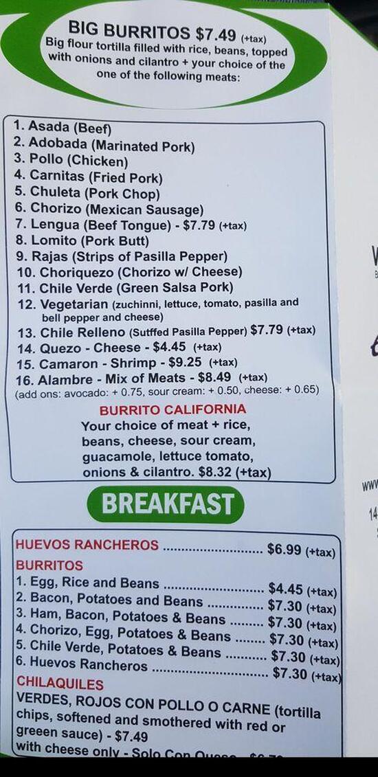 Menu at Burger Express restaurant, Santa Barbara