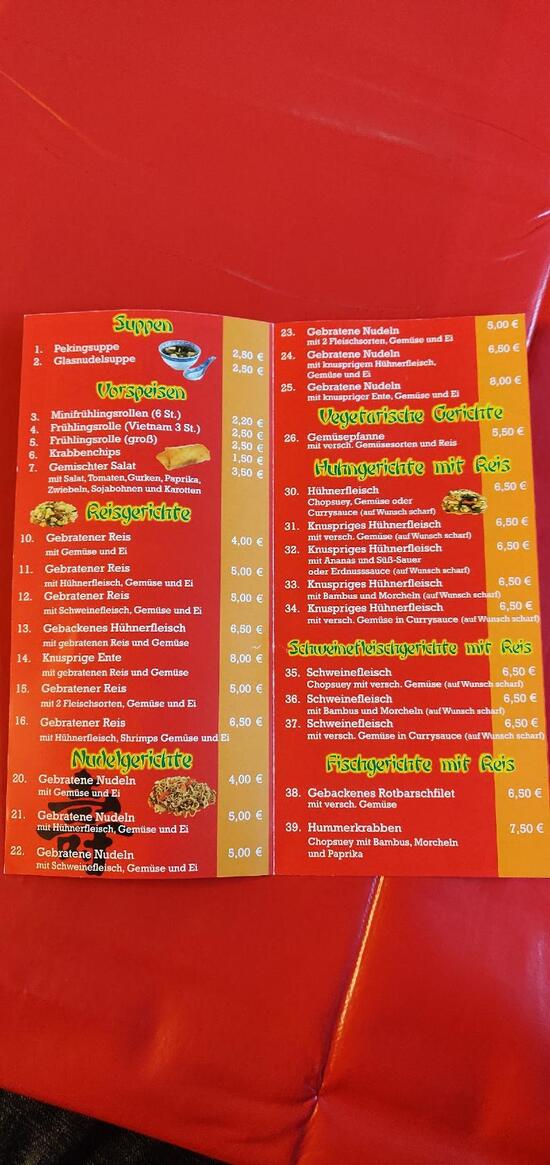 Menu at Asia Imbiss Linh Linh pub & bar, Moringen