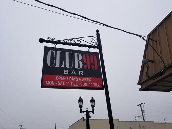 Menu at Club 99, Norco