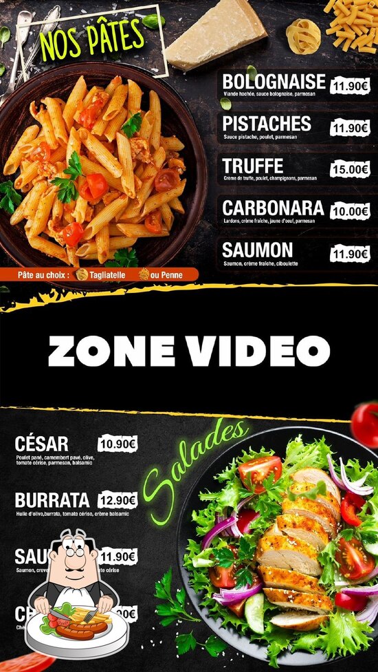 Menu au Westing Café, Sevran