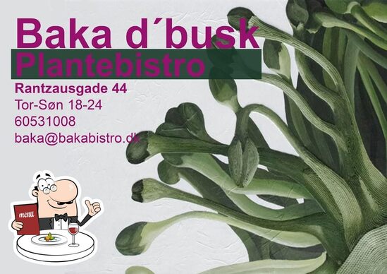 Menu at Baka d' Busk restaurant, Copenhagen