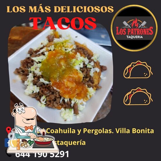 Menu at Los Patrones Taqueria restaurant, Ciudad Obregón