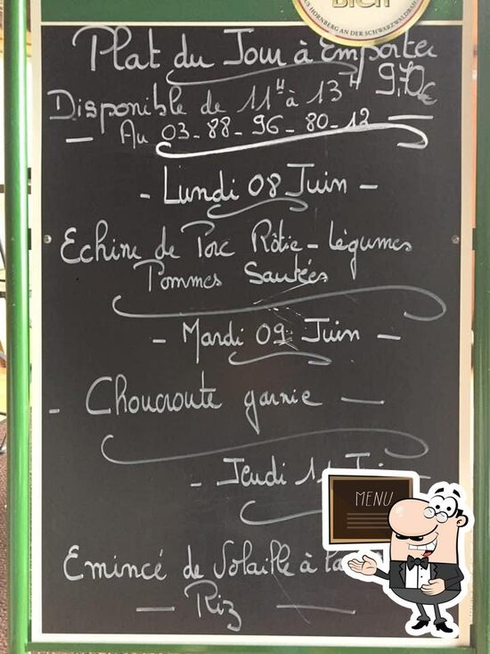 Menu au Restaurant Au Bateau à Vapeur, Offendorf