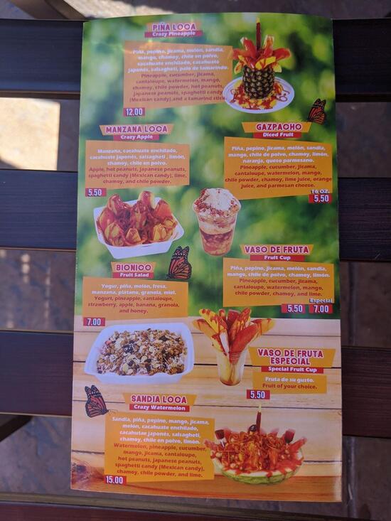 Menu at Paleteria Monarca restaurant, Dalton