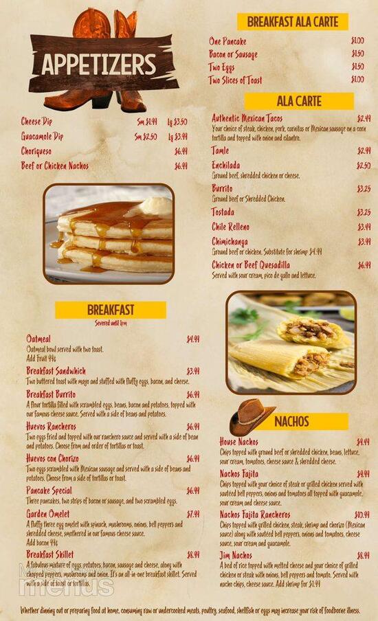 Menu at El Burrito Mexican Restaurant, Milford