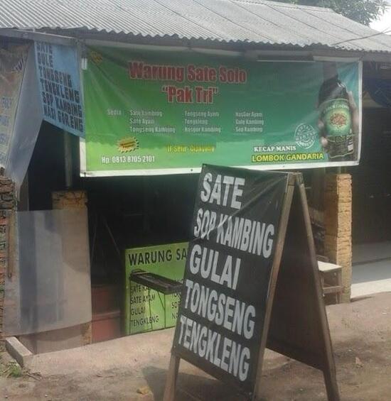 Menu at WARUNG SATE SOLO PAK TRI restaurant, East Jakarta