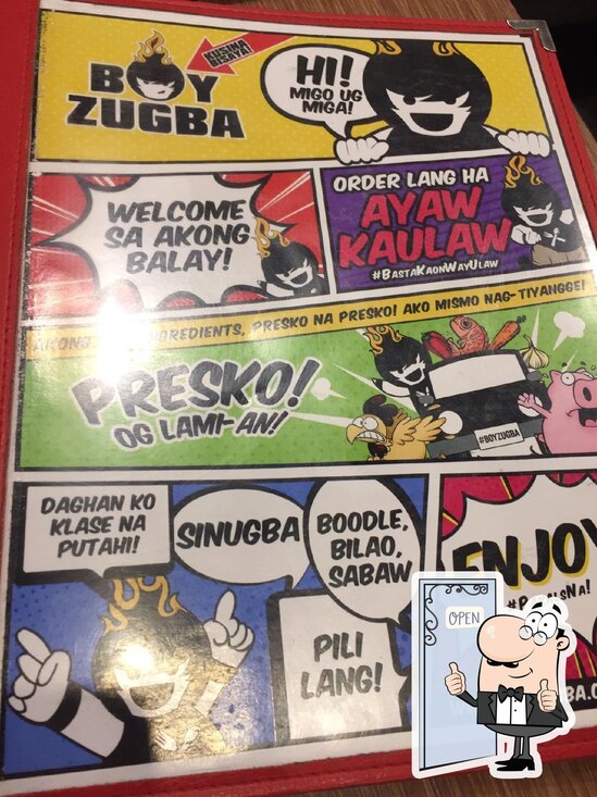 Menu at Boy Zugba restaurant, Davao City, 3rd Floor