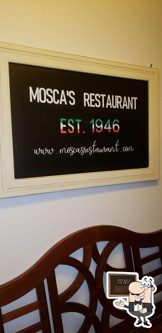 Menu at Mosca's Restaurant, New Orleans