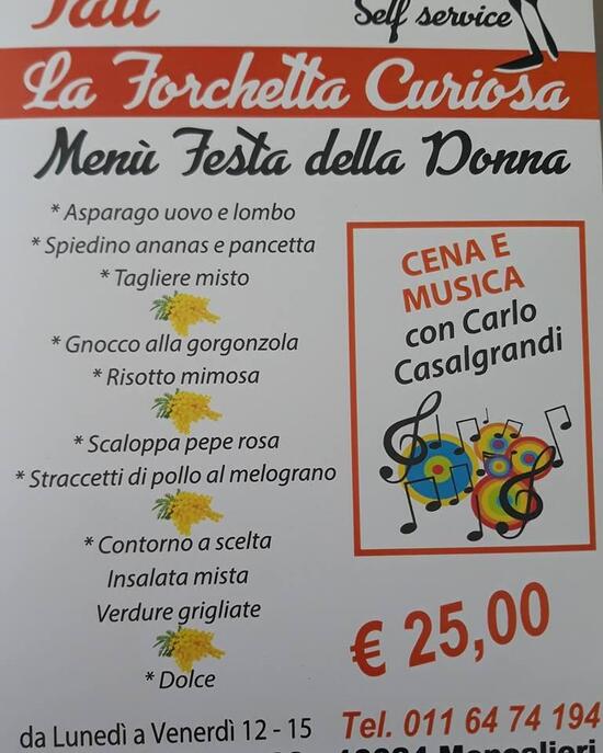 Menu da Ristorante La Forchetta Curiosa Torino, Moncalieri
