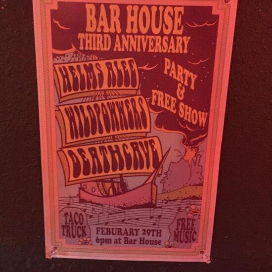 Menu at Bar House, Seattle