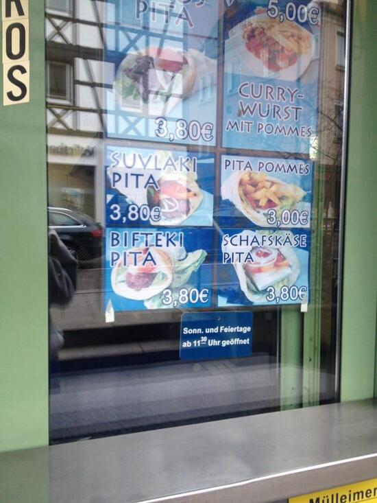 Speisekarte von Dimis Hellas Gyros restaurant, Künzelsau
