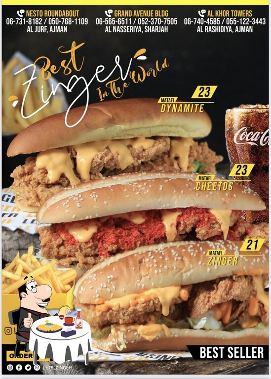 Menu at LET'S ZINGER - AL FISHT restaurant, UAE