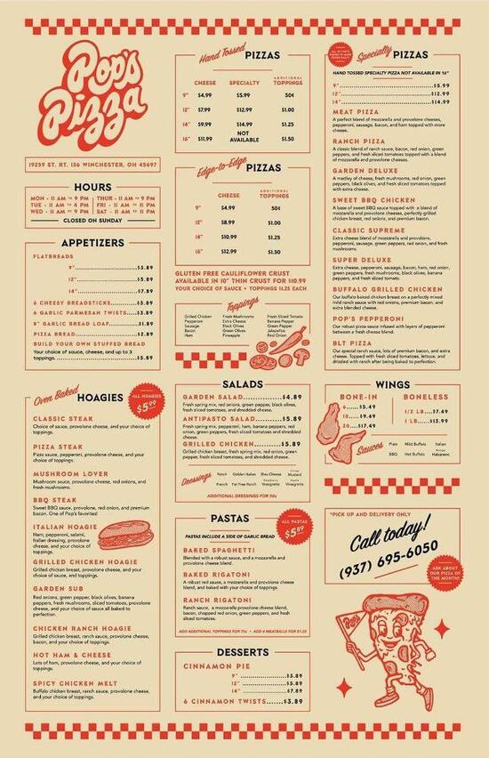 Pops pizzeria in Winchester - Restaurant menu and reviews