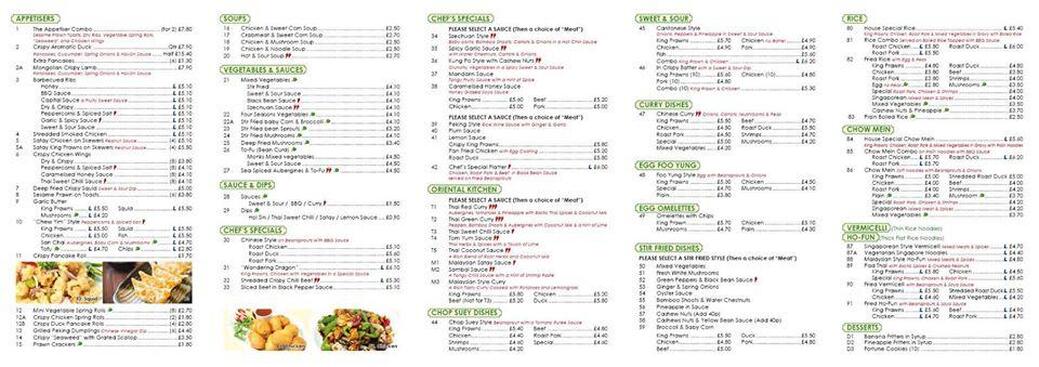 Menu at Silver Bowl Chinese Takeaway fast food, Braintree