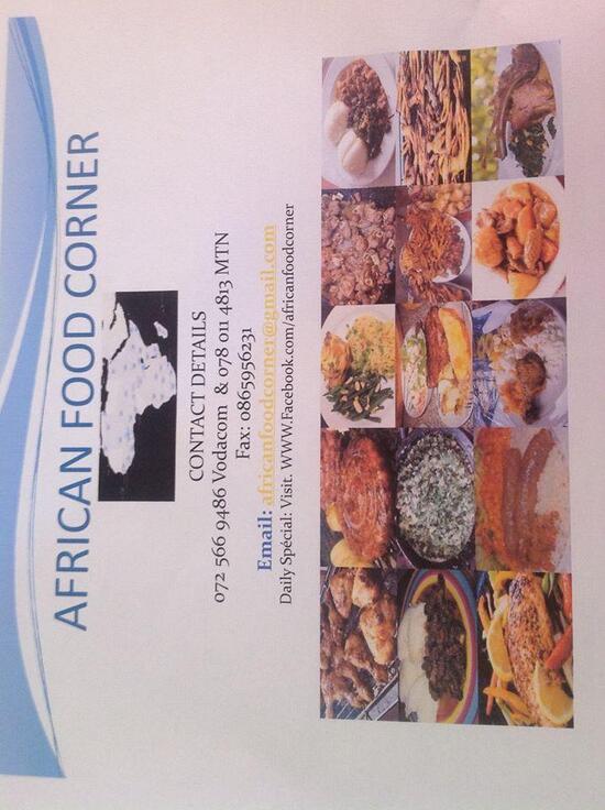 Menu at African Food Corner restaurant, Polokwane