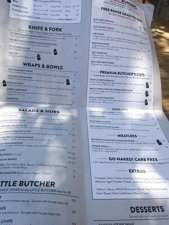 Menu at Ribs & Burgers, Johannesburg, The Neighborhood Square 40 Huddle ...
