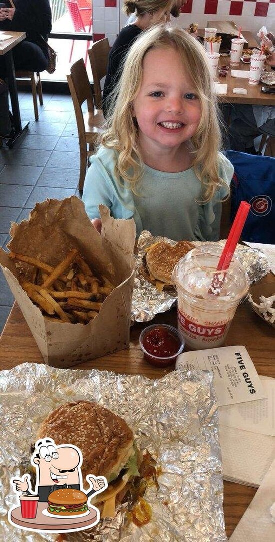 Menu at Five Guys fast food, Cedar Rapids