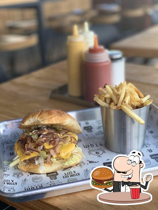 Menu at Atom Burger restaurant, Guadalajara