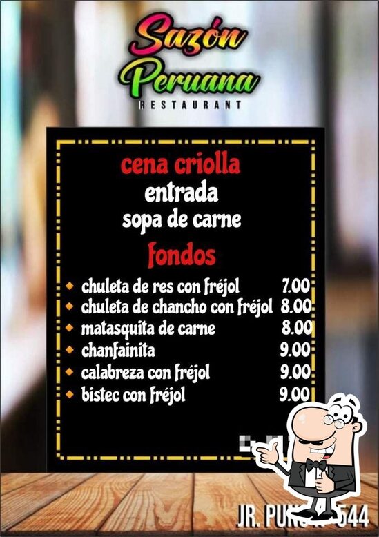 Carta del restaurante Sazón Peruana, Puerto Maldonado