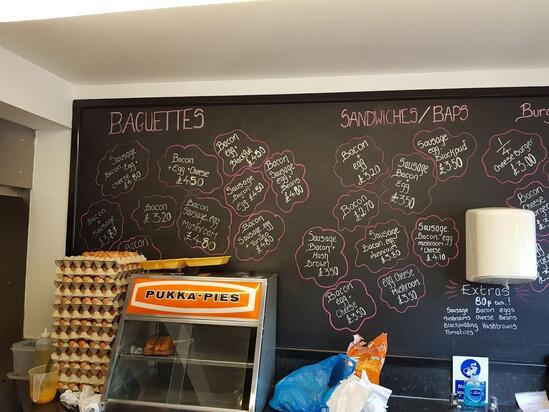 Menu at Macy's cafe, Oxford