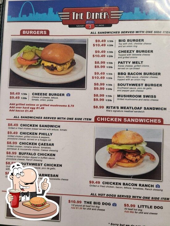 Menu at Diner Inc restaurant, Sauget