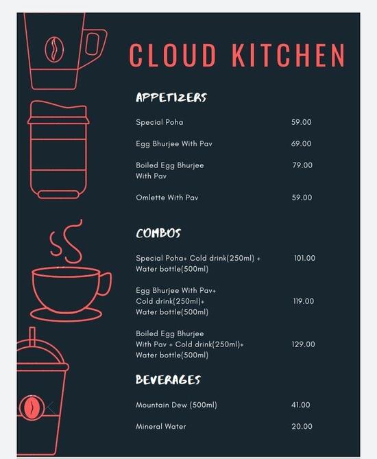 Menu at CLOUD KITCHEN, Nagpur