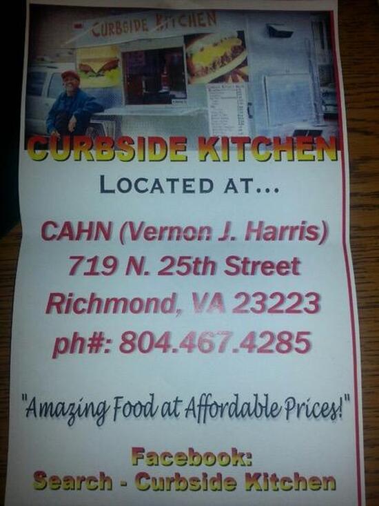 Menu at Curbside Kitchen restaurant, Richmond