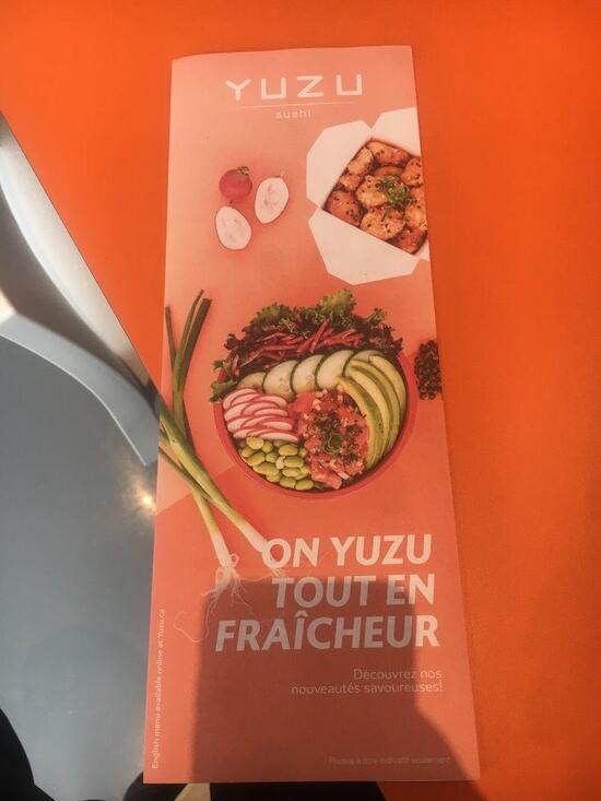 Menu au Yuzu sushi restaurant, Rosemère, 212 Boul Labelle