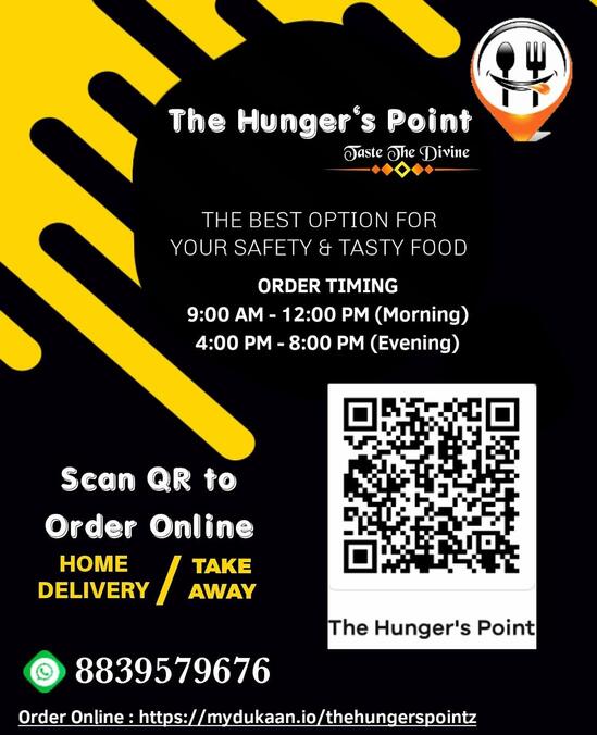 Menu at The Hunger's Point, Dhanpuri