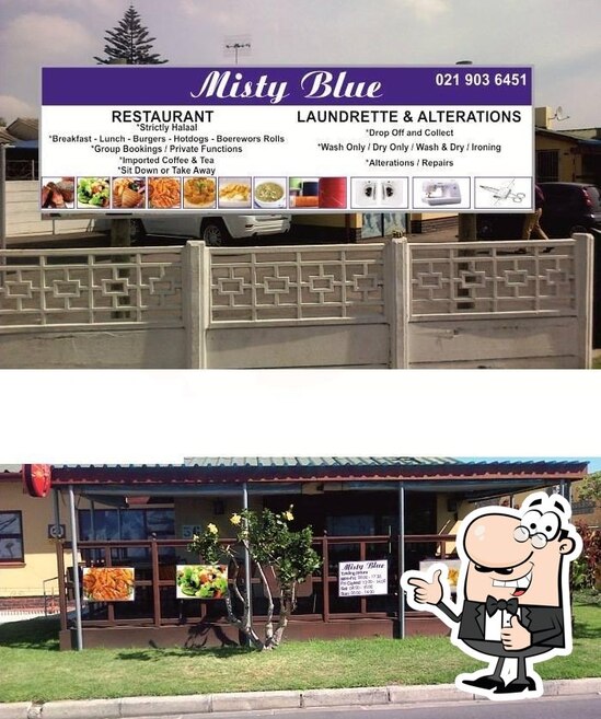 Menu at Misty Blue restaurant, Cape Town